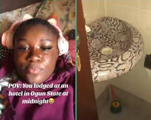Lady Who Lodged In Ogun Hotel At Night Shares Video Of Strange Sink She Saw In The Bathroom